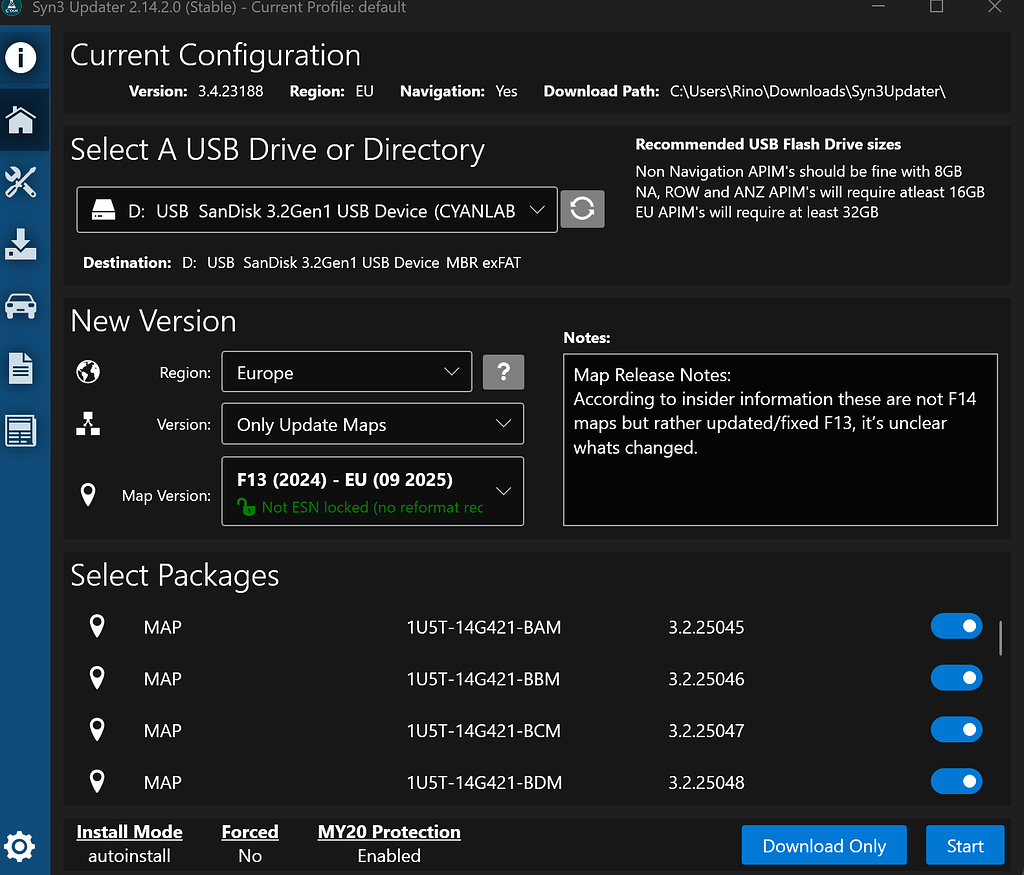 Sync 3 Map Update Loop: F12 to F13 (MEM_ERR03 after interrupted install ...